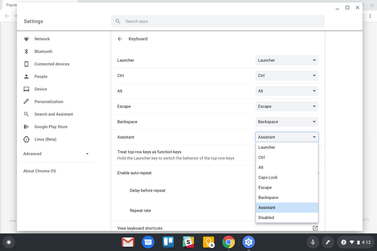 Chromebook keyboard mapping