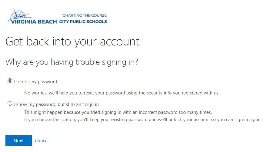 Expired Password Reset - Self Service