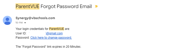ParentVue Password Reset