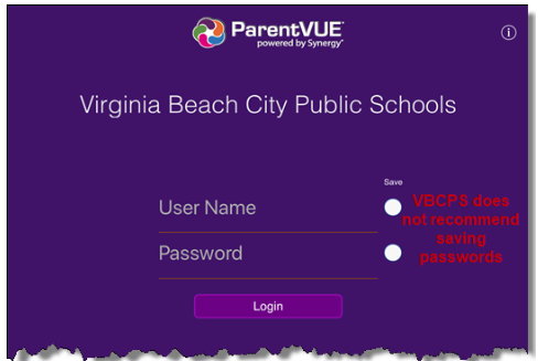 How to login to the ParentVUE Mobile App