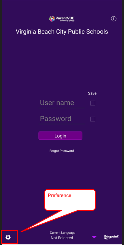 How to login to the ParentVUE Mobile App