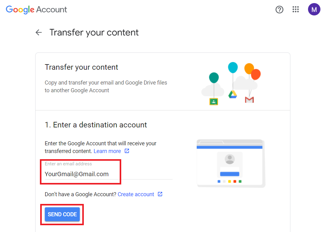 Google Takeout Transfer Instructions